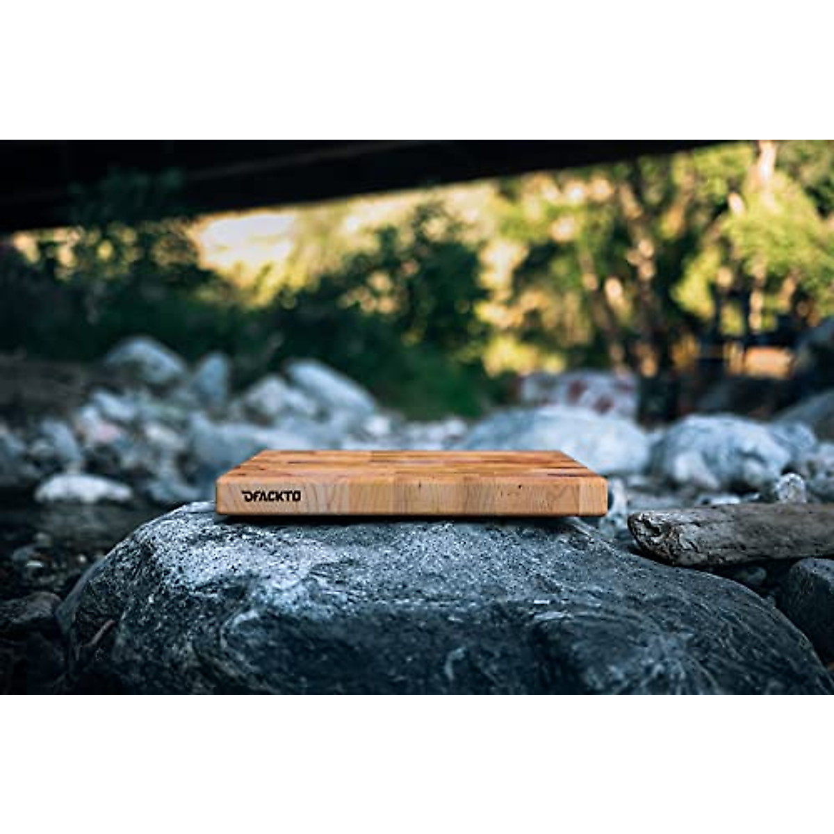 DFACKTO Premium Canadian Maple Chopping Board, End Grain Wood Butcher Block Reversible, 15-inch x 10-inch x 1.5-inch