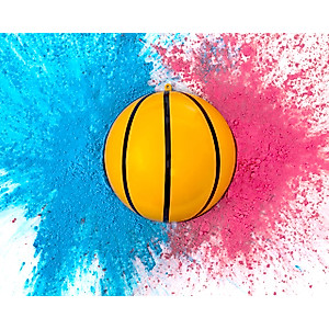 Gender Reveal Basketball with Powder | Exploding Basketballs Kit | Includes Both Pink and Blue Color Packs + One Basketball Shell