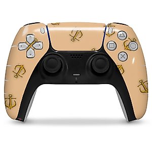 WraptorSkinz Skin Wrap compatible with Sony PS5 DualSense Controller Anchors Away Peach (CONTROLLER NOT INCLUDED)