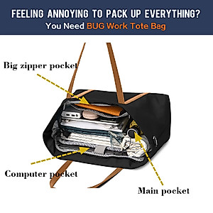 Tote Bag for Women, Bags for Women Teacher Work Laptop Tote Bags fit 15.6 Inch Computer Nurse Shoulder Office Satchel Bag Large Zippered Totes Carryon Travel Purse Lightweight Handbag Waterproof