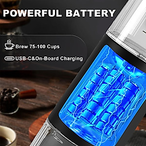 Portable Electric Espresso Coffee Machine - 2 IN 1 Wireless 15 Bar Pressure Mini Coffee Maker, Car Portable Coffee Machine Fully Charged Brew 75 Cups for Camping RV Hiking Office ( Not Self Heating)