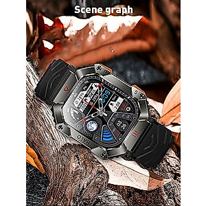 Coss Teo Smartwatch,100 Days Extra-Long Battery, New Real-time Elevation、barometers, IP68 Waterproof, AI Voice, 24-Hour Health, Heart Rate Sleep Monitor, 2'' Military SportWatch for Android iOS Phone