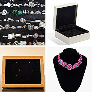 Thyores 15PCS Black Self Adhesive Felt Fabric, Soft Velvet Fabric for Jewelry Drawer Craft Fabric and Craft Making（8.3" x 11.8"）