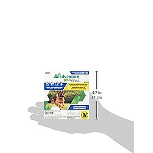 Adventure Plus Triple Flea Protection for Dogs – Spot on Flea & Tick Prevention for Dogs – For Extra Large Dogs 55+lbs – 4 Doses