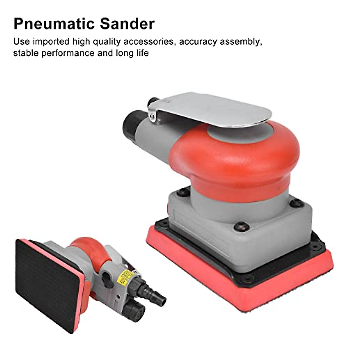 WALFRONT Pneumatic Sander 10000 RPM Air Square Orbit Finishing Sander for Wood Sanding Car Waxing Metal Sanding 75 x 100mm / 3.00 x 4.00in