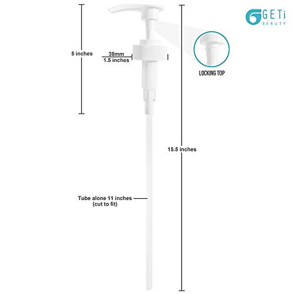 GETi Heavy Duty Liquid Dispenser Pump for Shampoo - Conditioner - Soap - Pet Shampoo - Fits Gallon - 128oz Bottles and Jugs 4cc Output - 1 Pack