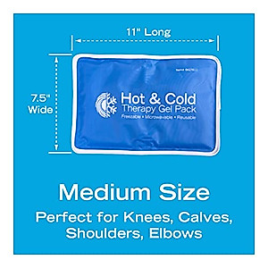 Roscoe Medical Gel Ice Packs Reusable and Cold Packs for Injuries Reusable, Shoulder Ice Pack, Knee Ice Pack, Hot and Cold Pack, Ice Pack for Back, 7.5 x 11 Inches, Medium Ice Pack