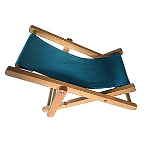 Hanpo Cell Phone Holder Wood & Canvas Beach Deck Chair - Desk Stand for Smart Phone 5.5 Inches (Light Brown) (Turquoise)