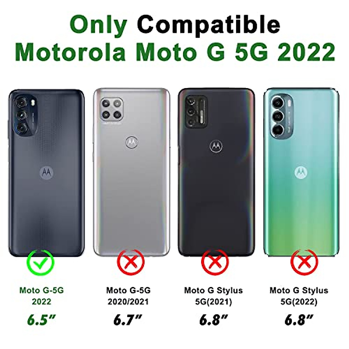 Janmitta Motorola Moto G 5G 2022 Case with Screen Protector[2 Pack], Heavy Duty Shockproof Full Body Protective Phone Cover,Built in Rotatable Magnetic Ring Holder Kickstand,Lavender