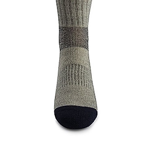 Merino Wool Crew Hiking Sock - Moisture Wicking Sock - Cushioned Sock - Denim Heather - Medium