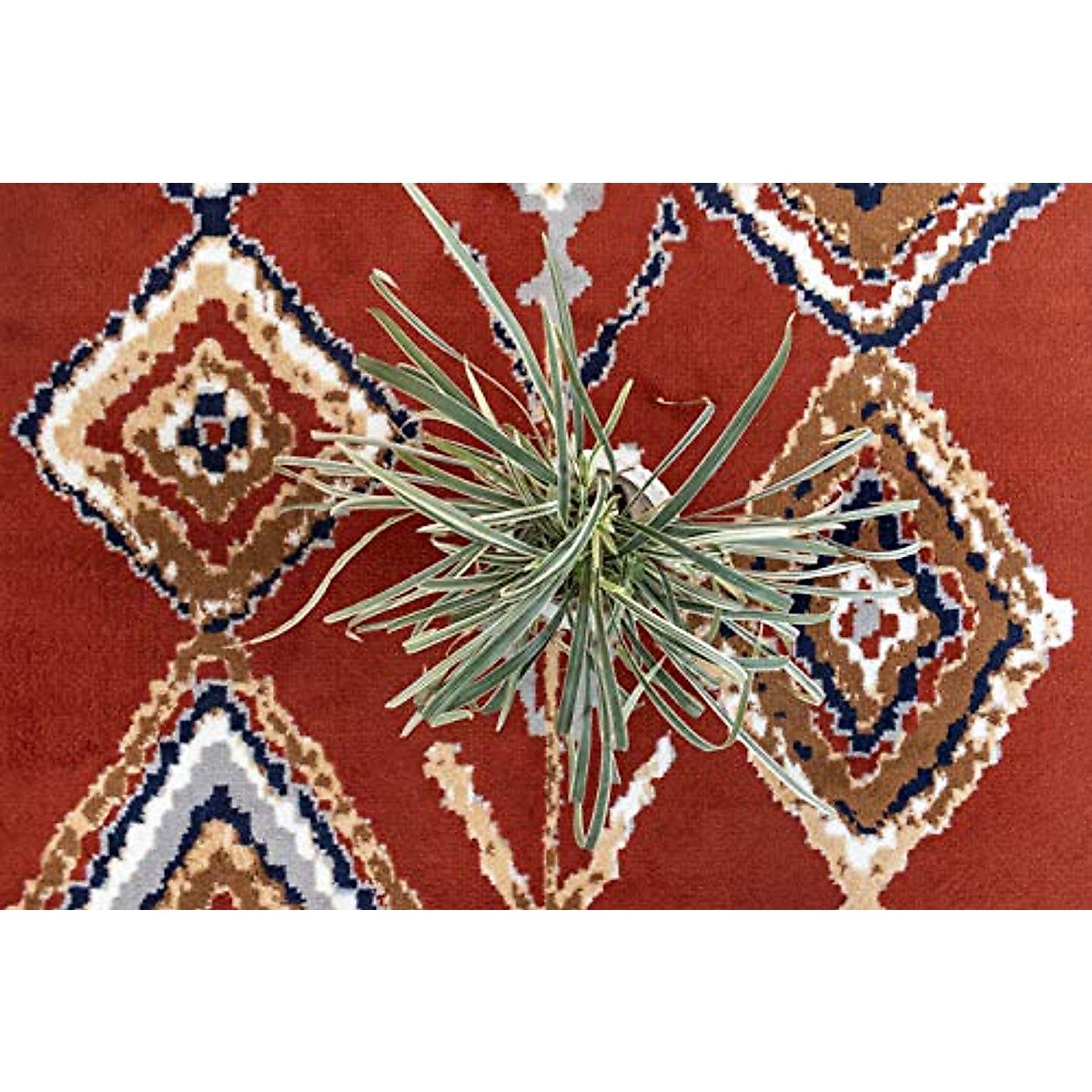 Furnish my Place Moroccan Diamond Rug - 7 ft. 8 in. x 11 ft, Rust, Geometric, Accent Rug with Transitional Style