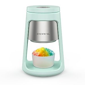 CROWNFUL Shaved Ice Machine, Snow Cone Machine with 2 Ice Cups, Ice Shaver Machine for Snow Cones, Snowballs, Frozen Cocktails and More, Easy to DIY with Snow Cone Syrup at Home