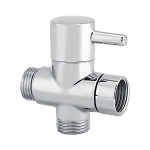 Shower Arm Diverter 3-Way T Shape Diverter Shut Off Valve Shower Toilet Bidet Sprayer Water Adapter Chrome Color Universal Sprayer Attachment Replacement Part