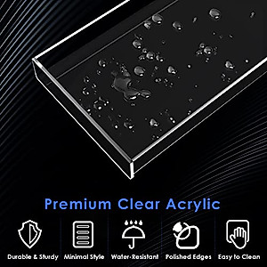 MaxGear Vanity Tray, Toilet Tank Storage Tray, Acrylic Bathroom Tray Bathtub Tray Bathroom Vanity Organizer Clear Perfume Tray Countertop for Soap, Towel, Tissue, Candle, Plant, 11.8 × 5× 1.2 inch