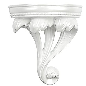 Cabilock Wall Floating Shelf Retro Baroque Resin Flower Pot Stand Planter Bracket Decorative Display Hollow Shelf Wall Art Decoration for Bedroom Bathroom Kitchen