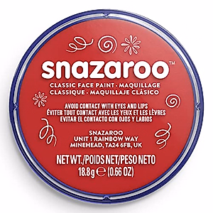 Snazaroo Classic Face and Body Paint, 18.8g (0.66-oz) Pot, Bright Red
