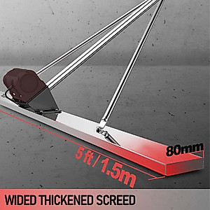 Power Concrete Screed Vibratory Kit Concrete Finishing Tool with 5ft Board, Battery Powered Concrete Surface Leveling Tamper Ruler, Cordless Electric Screed Cement Finishing Vibrating Machine