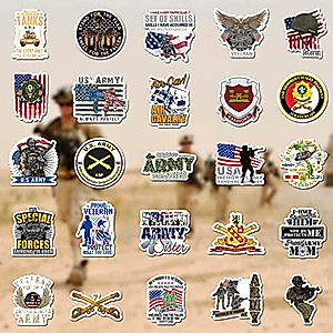 Army Stickers 52PCS Military Stickers Us Army Military Stickers and Decals Morale Scrapbooking Supplies forTeens Stickers for Laptop,Bumper,Skateboard,Water Bottles,Computer,Phone,Stickers for Kids Teens (Army)