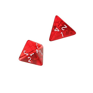 Yiotfandoll 10PCS Polyhedral Dice 20mm D4 for Dungeons and Dragons DND RPG MTG Dice Table Games Transparent Red with Black Bag