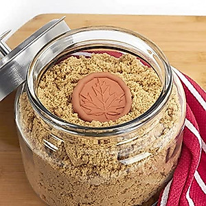 JBK Pottery Brown Sugar Saver - Terra Cotta Humidifying Stone Softens Brown Sugar, Keeps Snacks Crisp and Fresh - Natural Clay Moisture Absorber for Food and Chips
