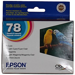 EPSON T078 Claria Hi-Definition Ink Standard Capacity 5 Color Cartridge Combo Pack (T078920) for select Epson Artisan Photo Printers