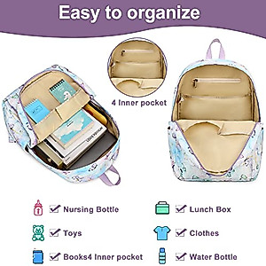 Kids Backpack for Girls Butterfly Preschool Bookbag with Lunch Box Kindergarten School Bag Set for Young Elementary Students (purple)