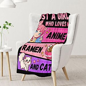 Girls Blanket Gifts - 40x50 Inches Cute Throw Blanket for Kids Teens - Soft Flannel Throws for Casual - Black Blankets for Couch Sofa Travel