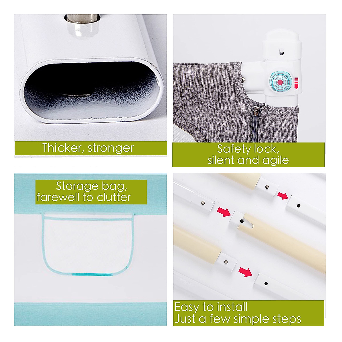 U/D Bed Rails for Toddlers/Kids - Extra Long and Tall Bed Rail for Twin, Full, Queen, King Size Mattress (71in(180cm))-1side