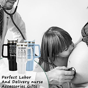 LifGif Labor And Delivery Nurse Personalized Laser Engraved 40 oz Large Tumbler with Handle, Nurse Gifts for Women, Nurse Appreciation Gifts, Gifts for Nurses, Nursing Gifts, Nurse Practitioner Gifts