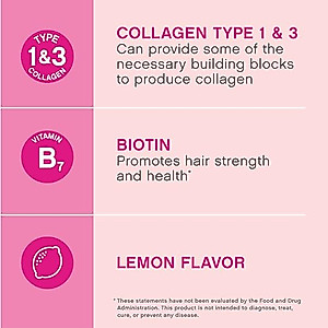 NeoCell Hair, Skin and Nails Beauty Builder With Collagen, Biotin and Vitamin C, Includes Antioxidants, Gummy, Lemon, 60 Count, 1 Bottle