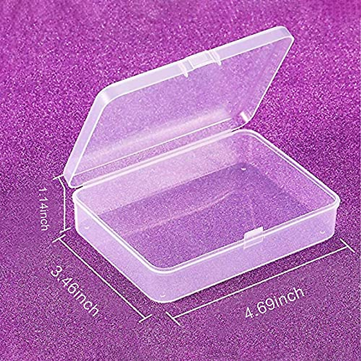ZUER 2 Pcs Clear Plastic Beads Storage Containers Box,Large PP Clear Plastic Beads Storage Containers Box with Hinged Lid,Use for Holding Small Jewelry
