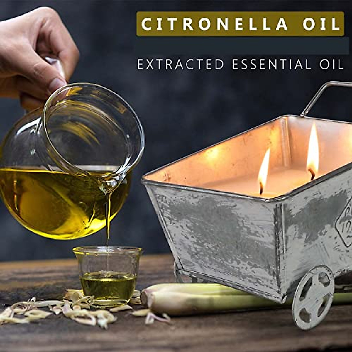 Citronella Candles Outdoor, 18.3 Oz 2 Pack 200 Hours Large Citronella Candles, Citronella Patio Candles, Giant Citronella Candle, Scented Candles for Home Patio Decor Outdoor Candles