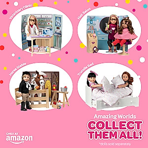 Adora Amazon Exclusive Amazing World Premium Quality Love to Bake Wooden Play Set with 20 Pieces Doll Accessories, Perfect Gift for Ages 6+