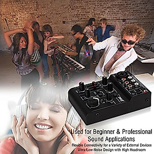 Pyle 3 Channel DJ Controller - USB Mixer Sound Audio Recording Interface with XLR & 3.5 mm Microphone Jack, Line In RCA, Rechargeable Battery, Mix Monitoring, For Professional/ Beginners - PAD15MXU