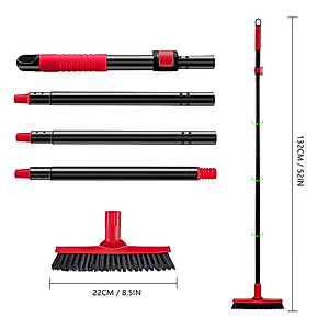 Mitclear V-Shape Grout Scrubbing Brush with Long Handle(52IN), Tiles Scrubber Floor Grout Cleaner with Stiff Bristles, Floor Scrub Cleaning Brush for Tiles Bathroom Kitchen Shower Baseboards