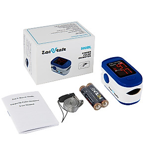 Zacurate 500BL Fingertip Pulse Oximeter Blood Oxygen Saturation Monitor with Batteries Included (Navy Blue)