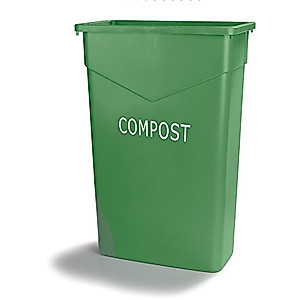 Carlisle 342023CMP09-E TrimLine Plastic Compost Container, 23 Gallon Capacity, 1 Pack, Green