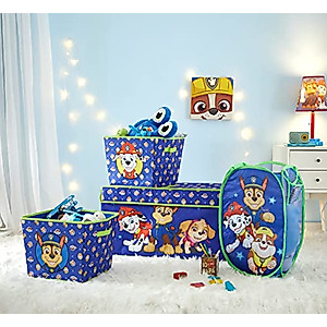 Idea Nuova Nickelodeon Paw Patrol Chase, Marshall and Skye Collapsible Children’s Storage Trunk, Durable with Lid