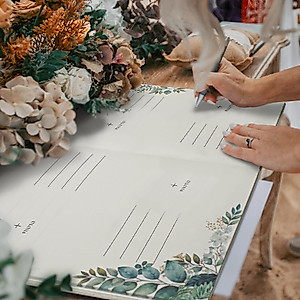 Vienrose Wedding Guest Book Polaroid Guest Book Photo GuestBook Sign in book Personalized Linen Cover 120 Pages Hardcover with Lined, Alternative Baby Shower, Party, Birthday (10" x 8" Traditional)