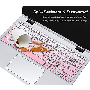 Keyboard Cover Skin for Lenovo Chromebook Flex 3 11"/IdeaPad 3 Chromebook 11.6 / Spin X360 Chromebook/Chromebook Flex 5 5i 13 / Chromebook C330 C340 100e 300e 500e 11.6, Ombre Pink