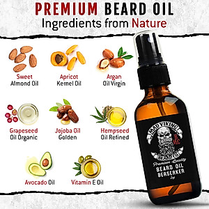 Mad Viking Beard Co. Premium Beard Oil - Natural Softener, Conditioner, and Skin Moisturizer for Thicker, Itch-Free Beards, Made in the USA (Ingen Doft, 2oz)