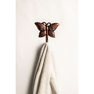 FantasHome Wall Mounted Cast Iron Home Décor Single Hook (Butterfly)