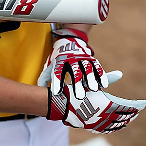 Marucci Tesoro Baseball Batting Gloves, Black, Small
