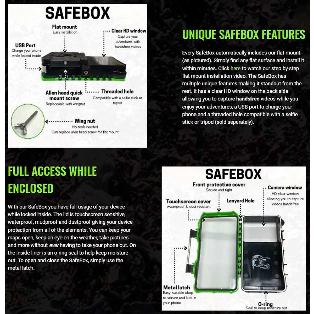 Sgroi Innovations, LLC SafeBox (Orange) - Universal, Waterproof Cell Phone Case. Allows Full Usage of Phone While Protected from The Elements!