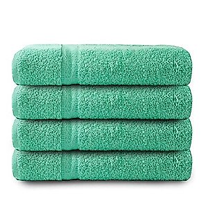 Alspin Cotton Bath Towels 6 Pack Cotton Towels,Teal Color ,24 x 48 Inches Towel for Pool, Spa, and Gym Lightweight and Highly Absorbent Swift Drying Towels