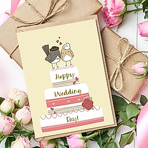 BIROYAL 12 Wedding Cards for Bride and Groom with Envelopes, 5"x8" Wedding Card Congratulations, Blank Inside Bridal Shower Cards, Wedding Shower Cards for Engagement, Wedding Congratulations, Newlywed