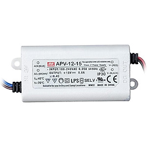 APV-12-15 15V 0.8A 12W LED Driver - Compact, Efficient, Reliable - Ideal for Signage and Displays