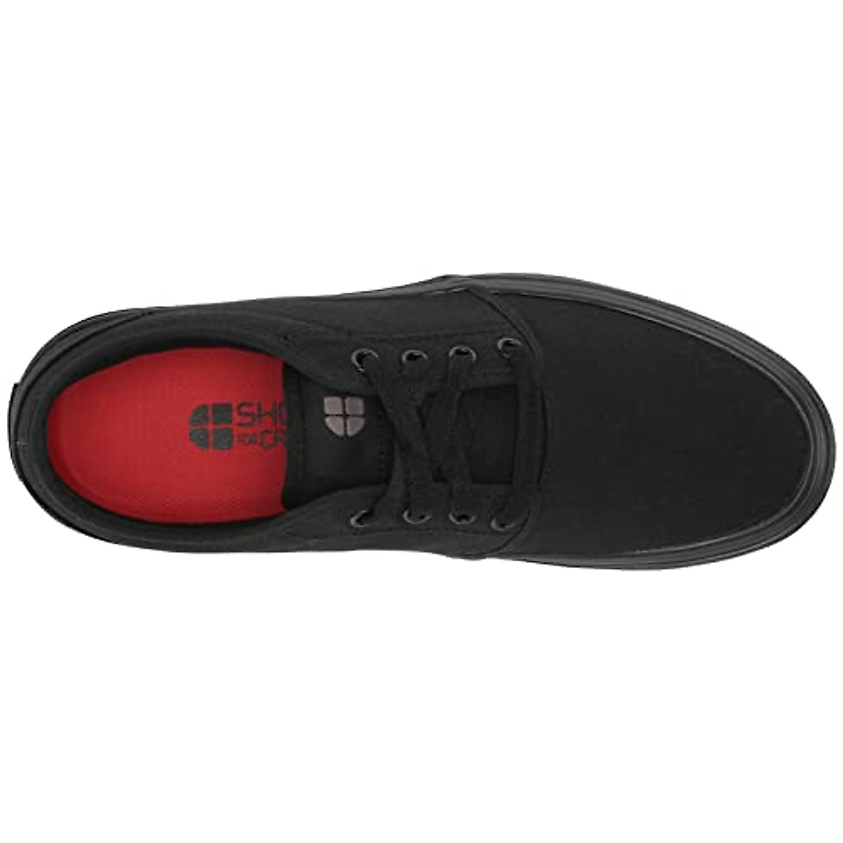 Shoes for Crews Merlin, Men's, Women's, Unisex Slip Resistant Food Service Work Sneakers, Canvas, Black, Men's Size 13/ Women's Size 14.5