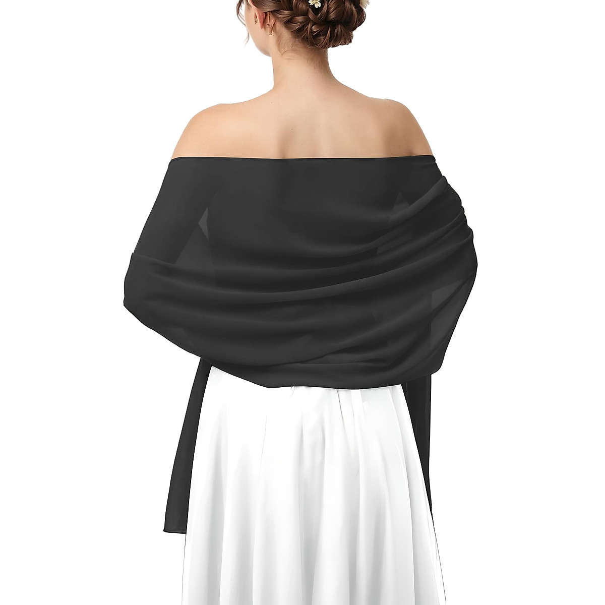 joyliveCY Shawls and Wraps for Evening Dresses, Chiffon Shawl Wraps for Women, Elegant Shawls for Bridal Party, Lightweight Shawl for Dresses or Formal Occasions, Bride Bridesmaid Shawl for Wedding