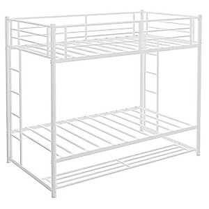 Twin Over Twin bunk Bed with Storage (White)